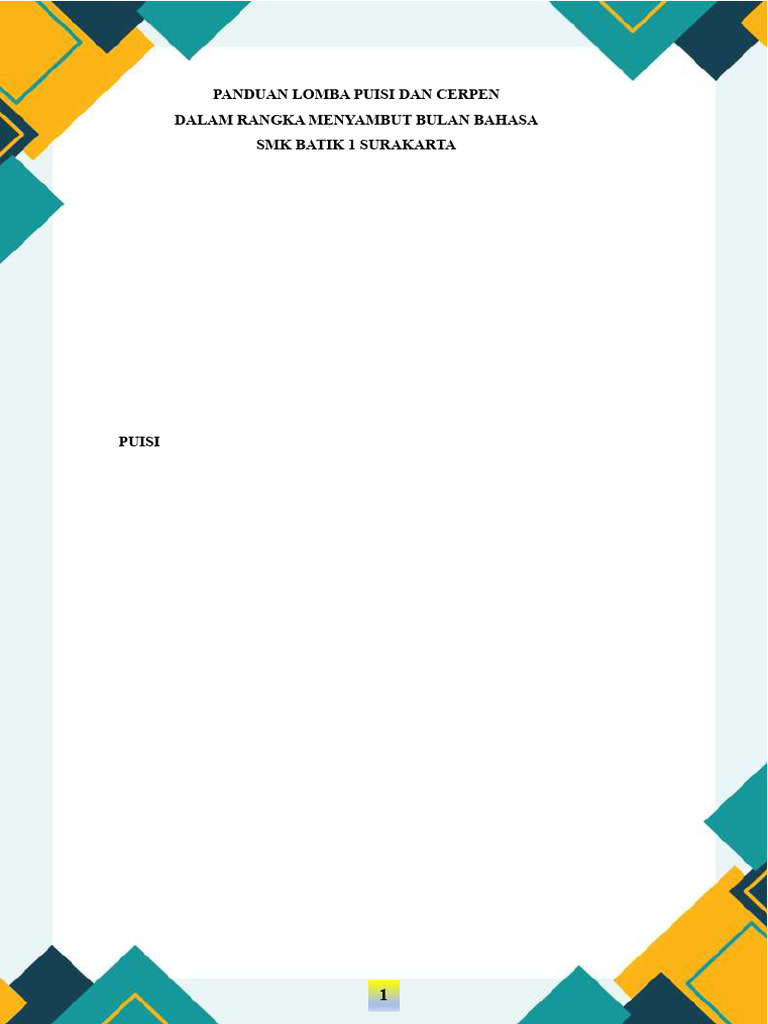 Panduan Lomba Puisi, Cerpen Dan Mading Sekolah | PDF