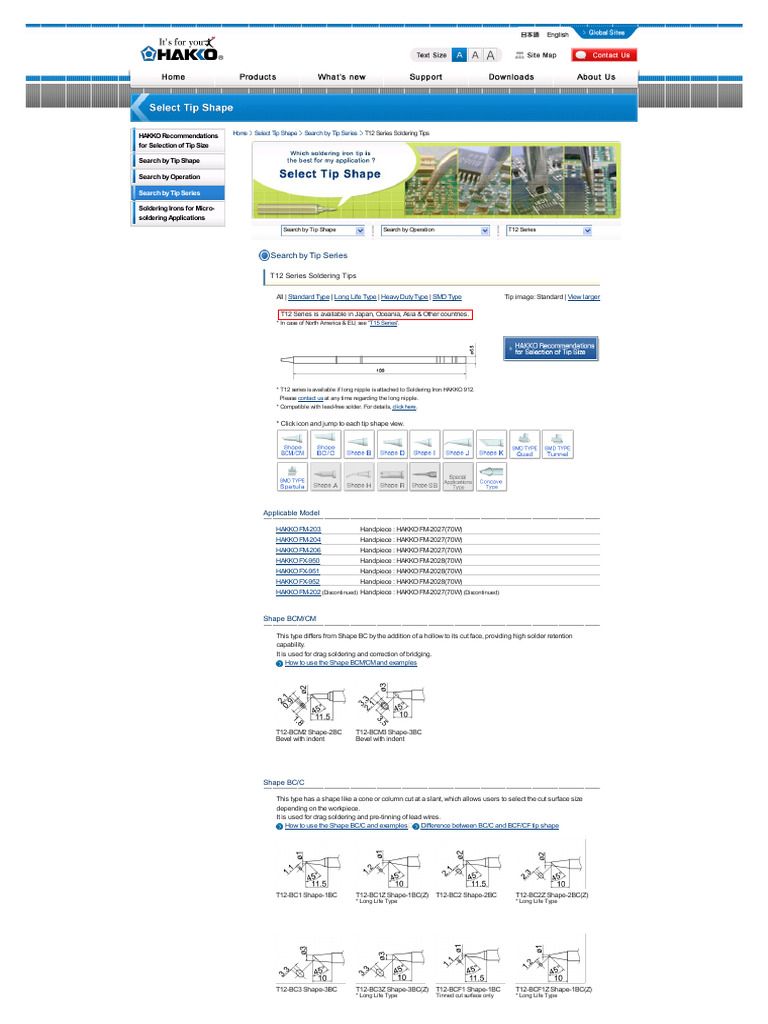 Hakko T12 1612 Datasheet | PDF