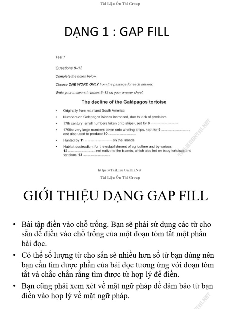 SLIDE BAI GIANG GAP FILL | PDF