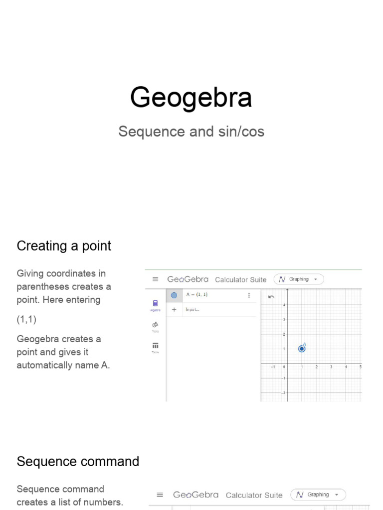 Geogebra Sequence and Sin - Cos | PDF