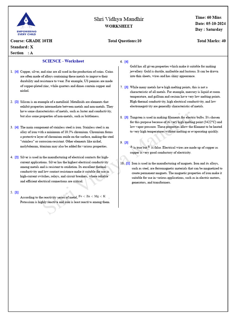 Grade 8 Chem Soln | PDF