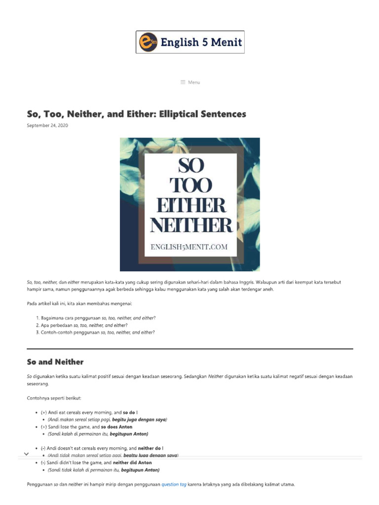 Elliptical Constructions | PDF