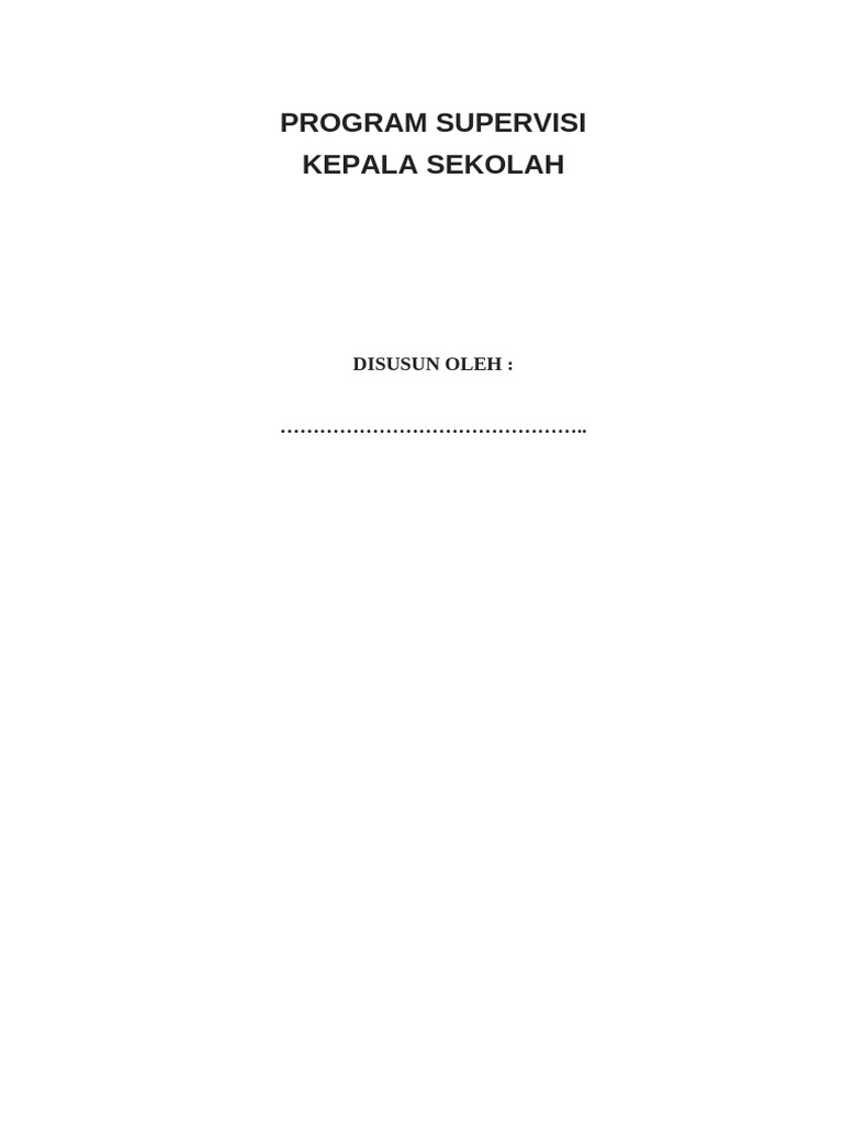 Program Supervisi SD Lengkap | PDF