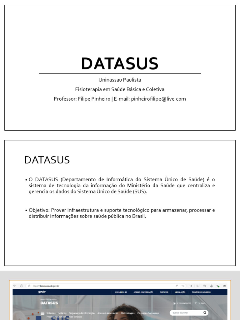 Aula 05 - DATASUS | PDF