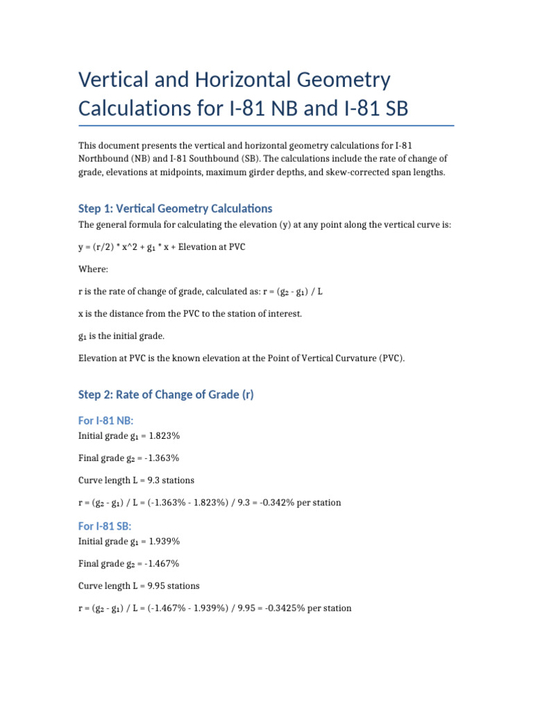 Vertical and Horizontal Geometry Calculations | PDF