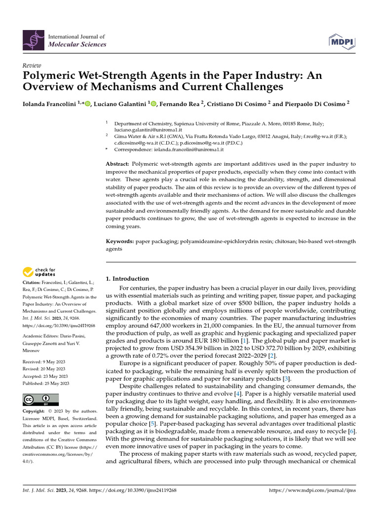 WSA in Paper Industry | PDF