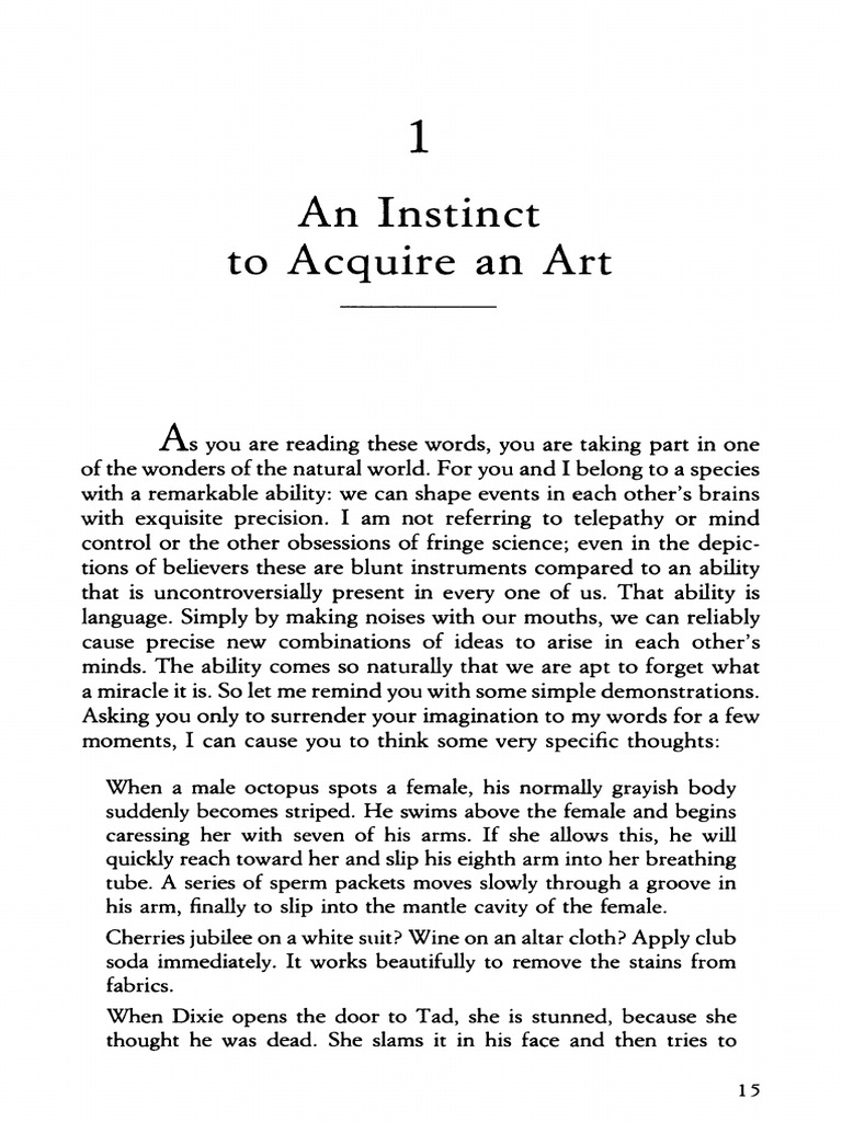 Pinker Steven The Language Instinct CH1 | PDF