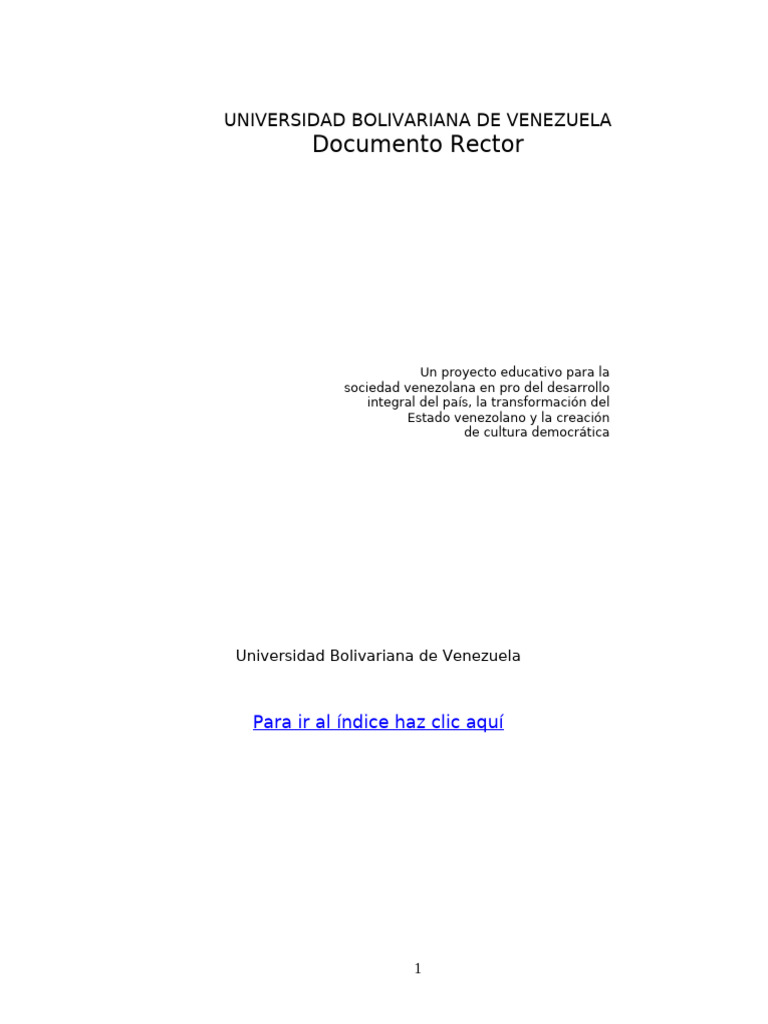 Documento Rector de La Ubv | PDF