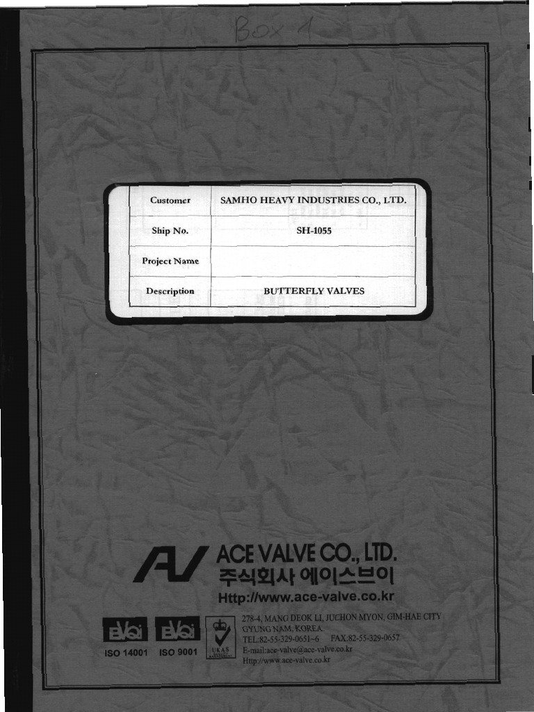 Peter Schulte - Box No 1 - Butterfly Valves | PDF