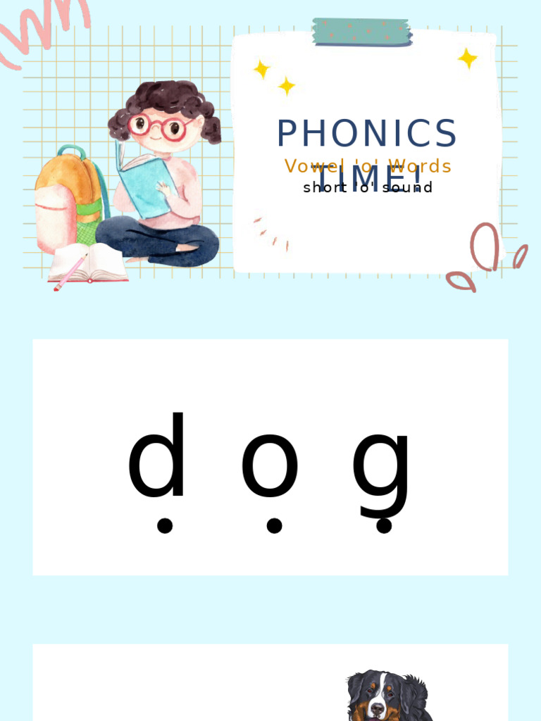 Blue Simple Illustrative Phonics Short Vowel O Sound Presentation | PDF
