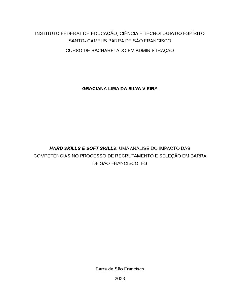 TCC - Versão Final - Hard Skills e Soft Skills - Análise - Impacto - Competências | PDF
