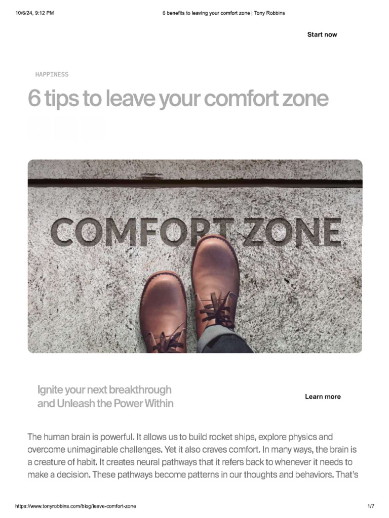 6 tips to leave your comfort zone | PDF