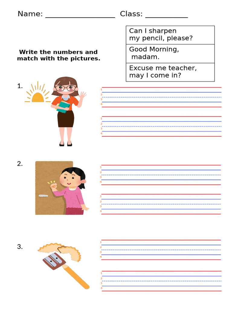 Classroom language for year 1 | PDF