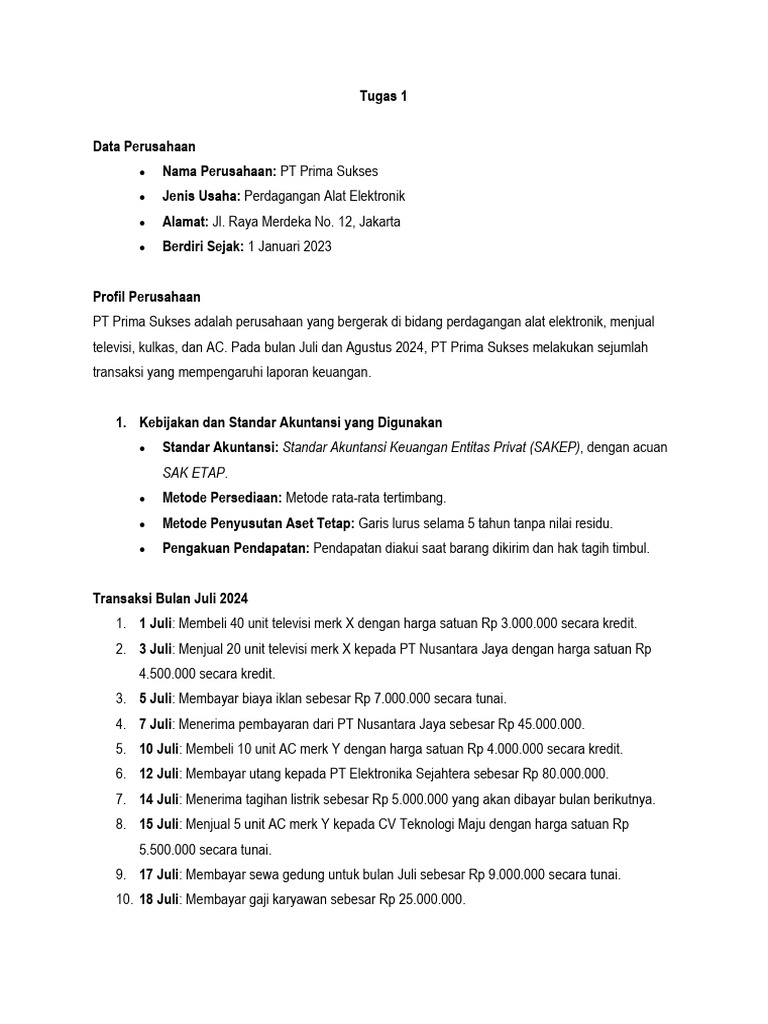 Tugas 1 SAK EP | PDF