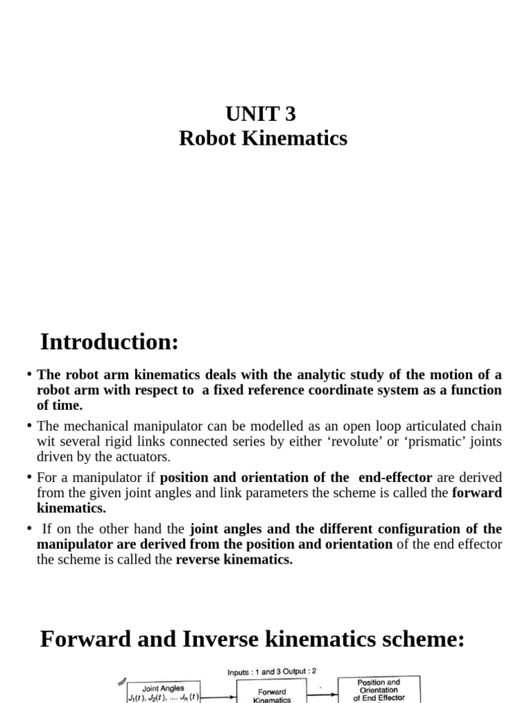 Unit 3 Robotics. | PDF