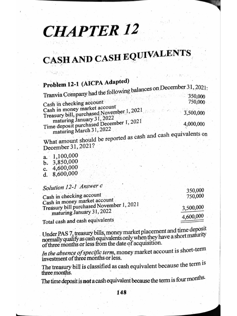 Cash and Cash Equiv. Problems and Solution | PDF