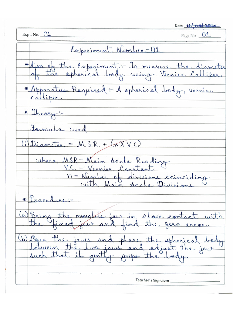 Class 11 Physics Practical Journal | PDF