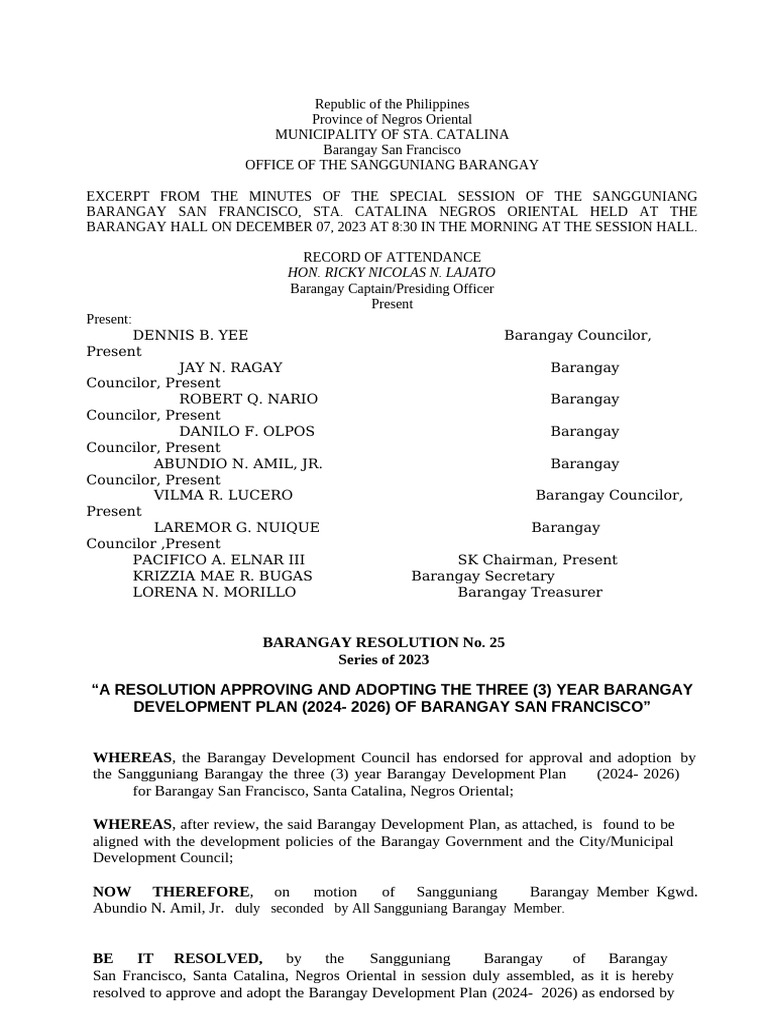 20 - SB Resolution Adopting The BDP - .7.19.2021 | PDF