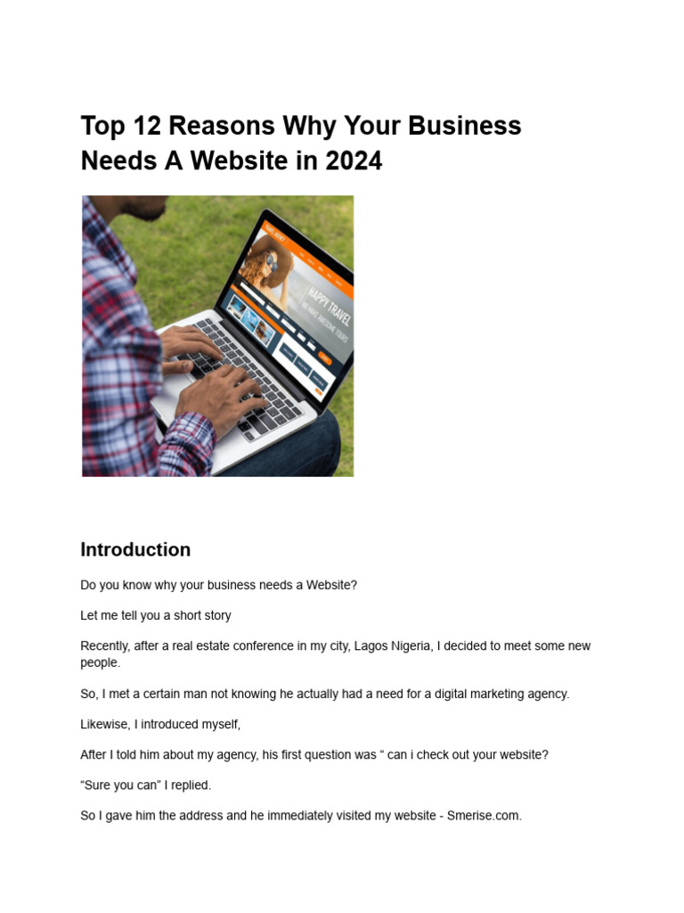 Top 12 Reasons Why Your Business Needs A Website in 2024 | PDF Top 12 Reasons Why Your Business Needs A Website in 2024 | PDF