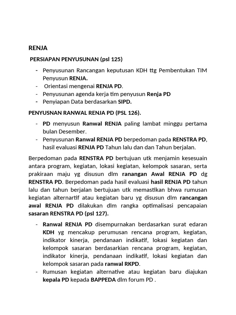 Ringkasan RENJA PD | PDF