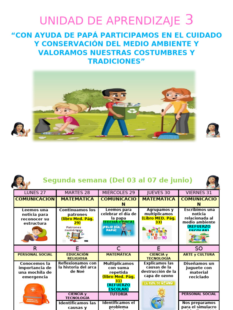 3er Grado Horario Unidad 3 - 2024 | PDF