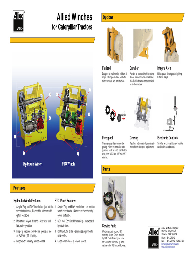 Allied Winch Specifications Catalog | PDF | Tractor | Vehicles