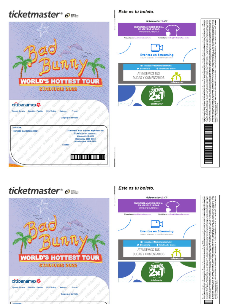 Boletos Bad Bunny | PDF