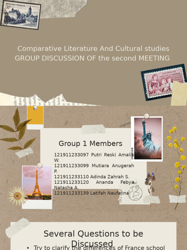 Comparative Literature and Cultural Studies (GROUP DISCUSSION) | PDF