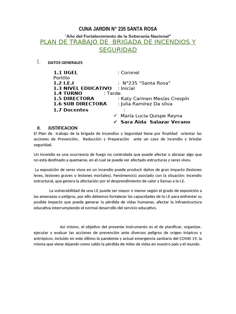 Comite de Brigada de Incendios | PDF