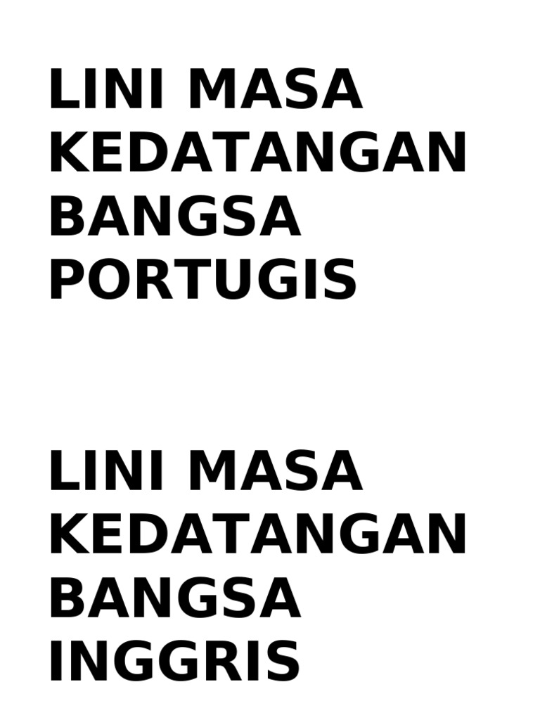 Lini Masa Kedatangan Bangsa Portugis | PDF