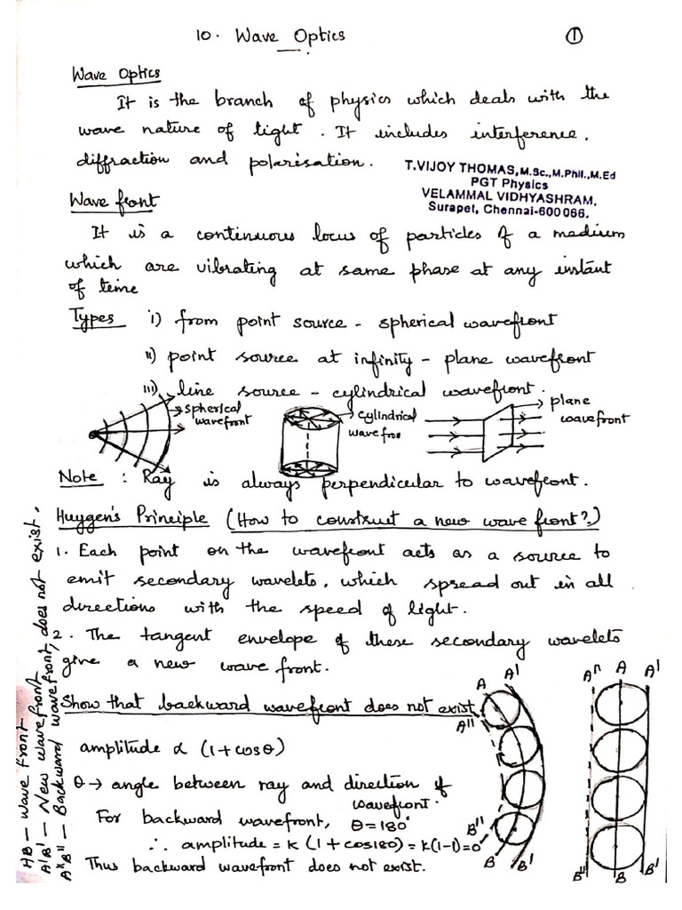 Wave Optics Notes | PDF