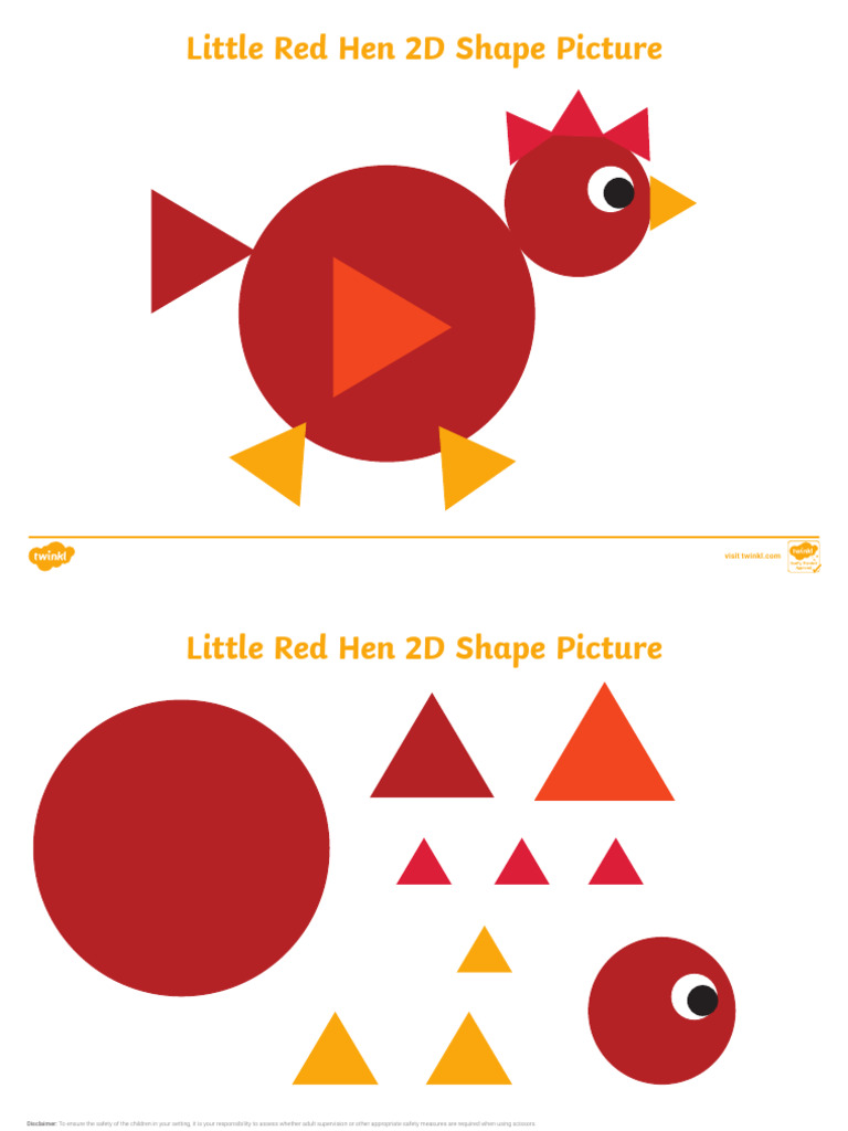 T M 35186 Little Red Hen 2d Shape Cutting Skills Activity - Ver - 2 | PDF