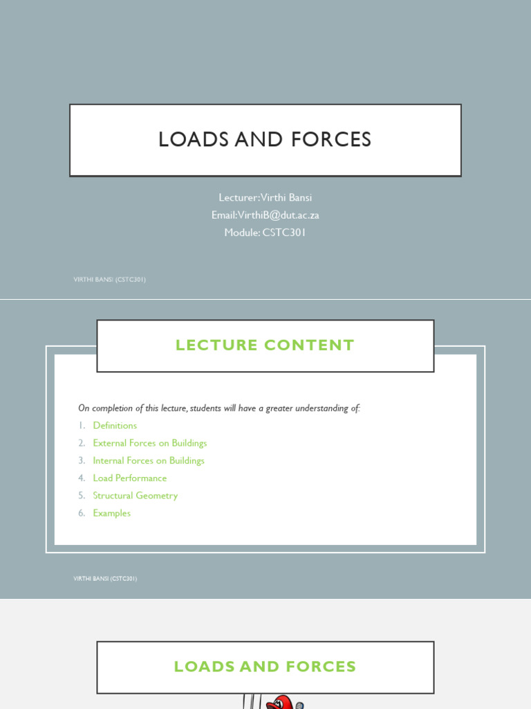 Lecture 4 (Loads and Forces) | PDF
