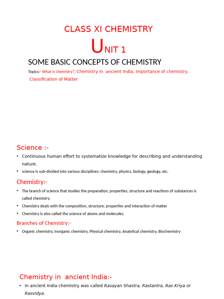 Basic Concepts of Chemistry Class 11 | PDF | Mole (Unit) | Stoichiometry