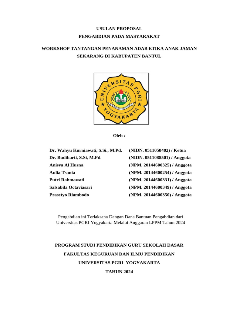 Proposal Pengabdian Masyarakat | PDF