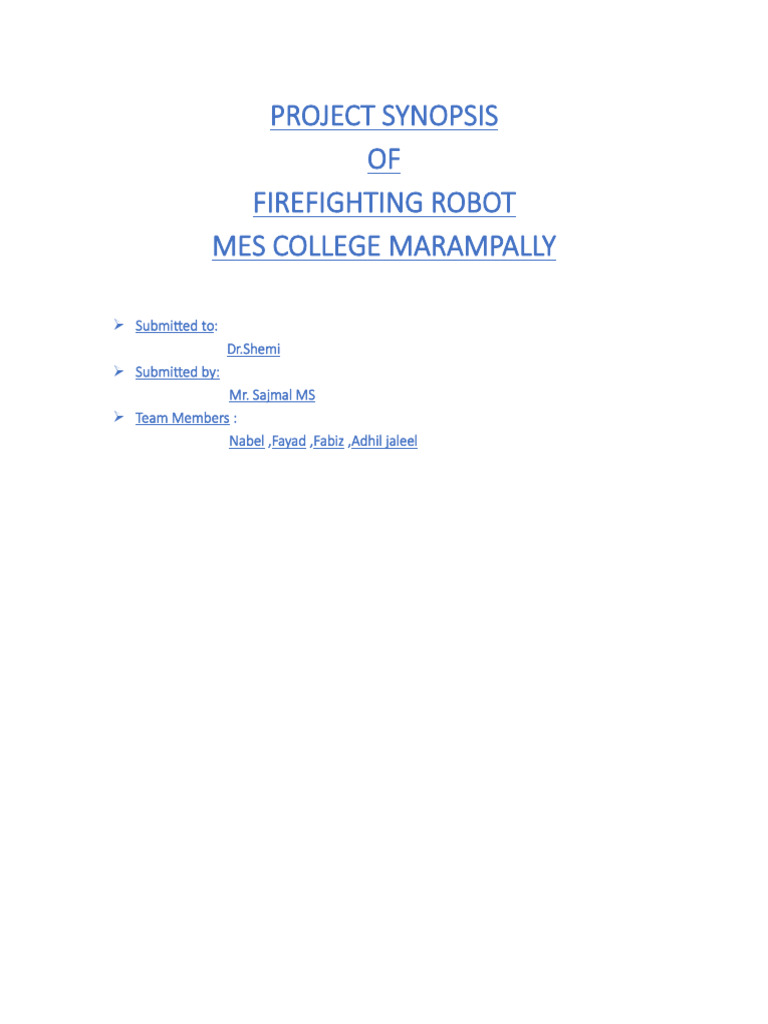 Fire Fighting Robot Abstract | PDF | Firefighting | Robot