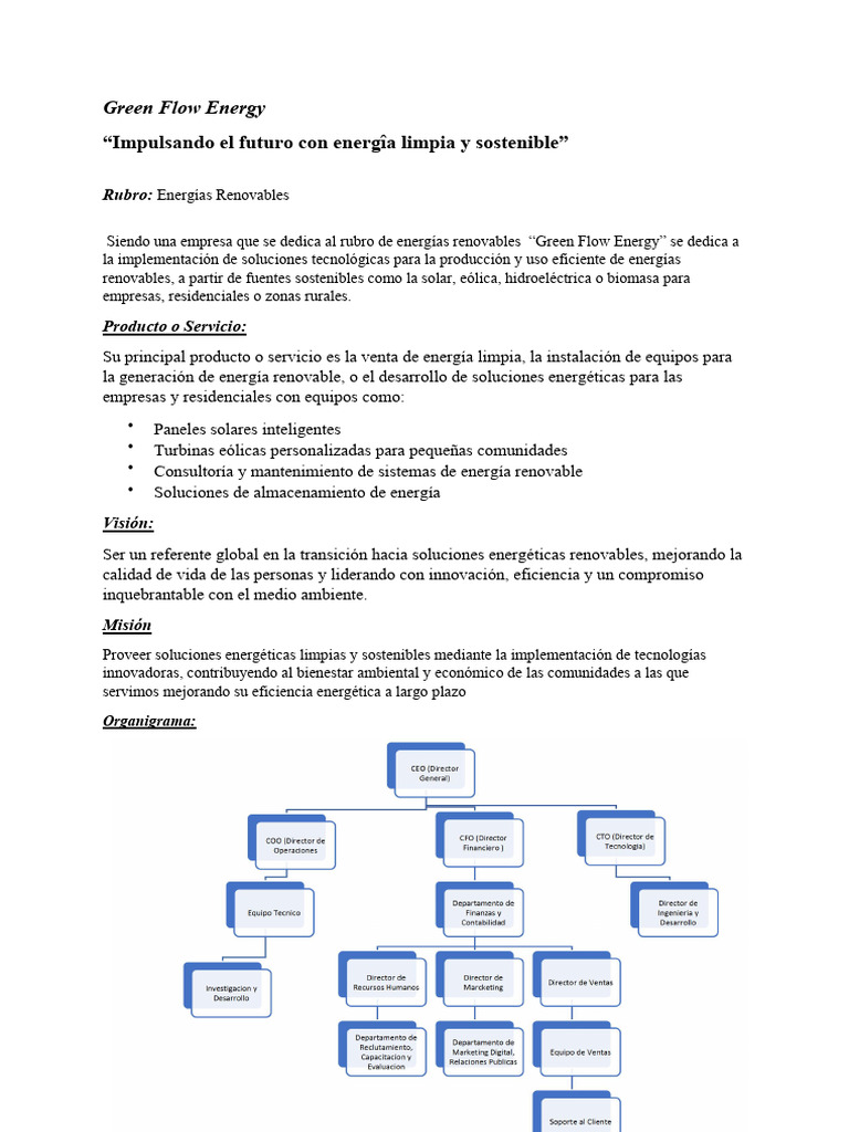 Green Flow Energy Talento humano carla | PDF