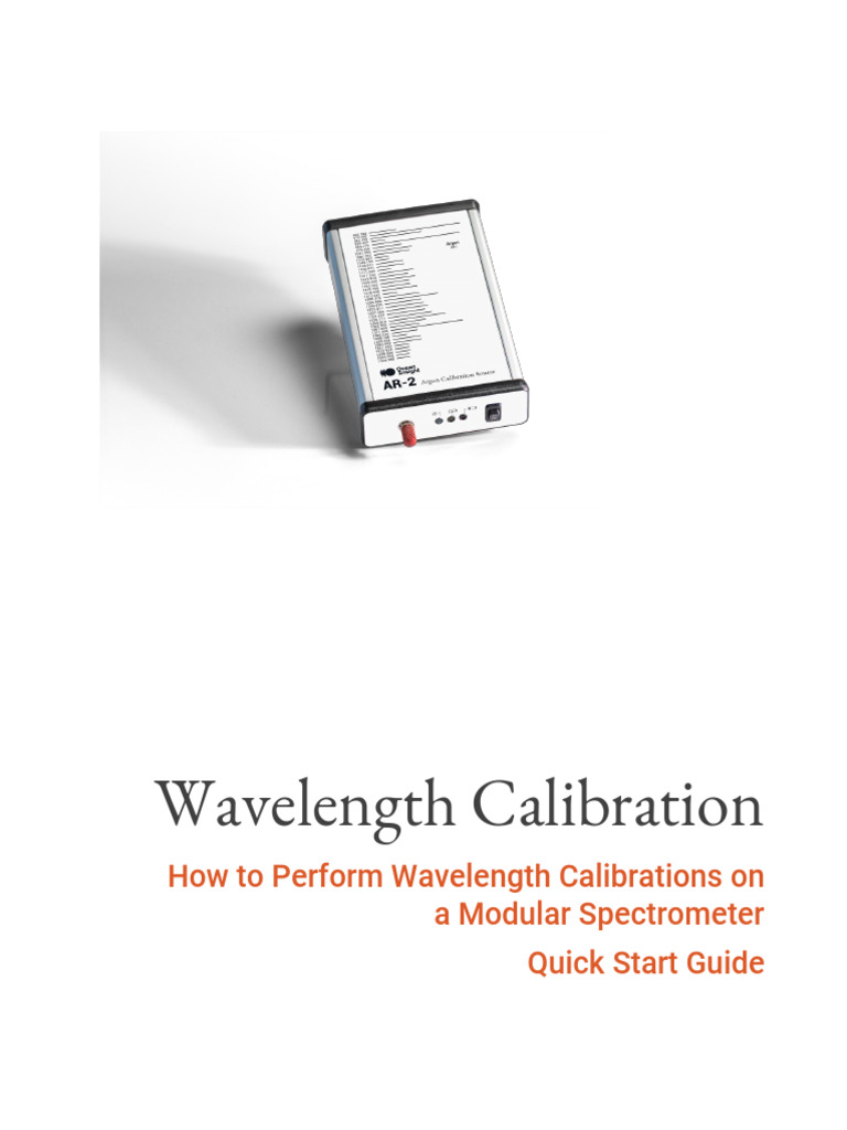 manual wavelength calibration | PDF