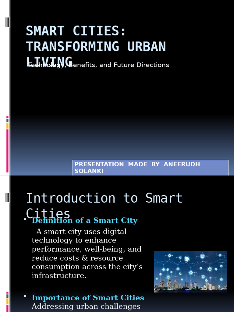 Smart Cities Presentation Made by Aneerudh | PDF