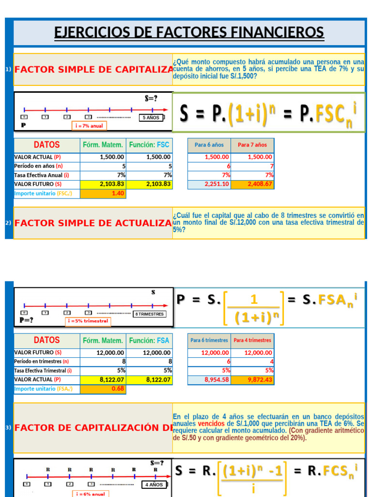 09 CLASE 5 - FACTORES FINANCIEROS - EJERCICIOS - RESUELTO | PDF