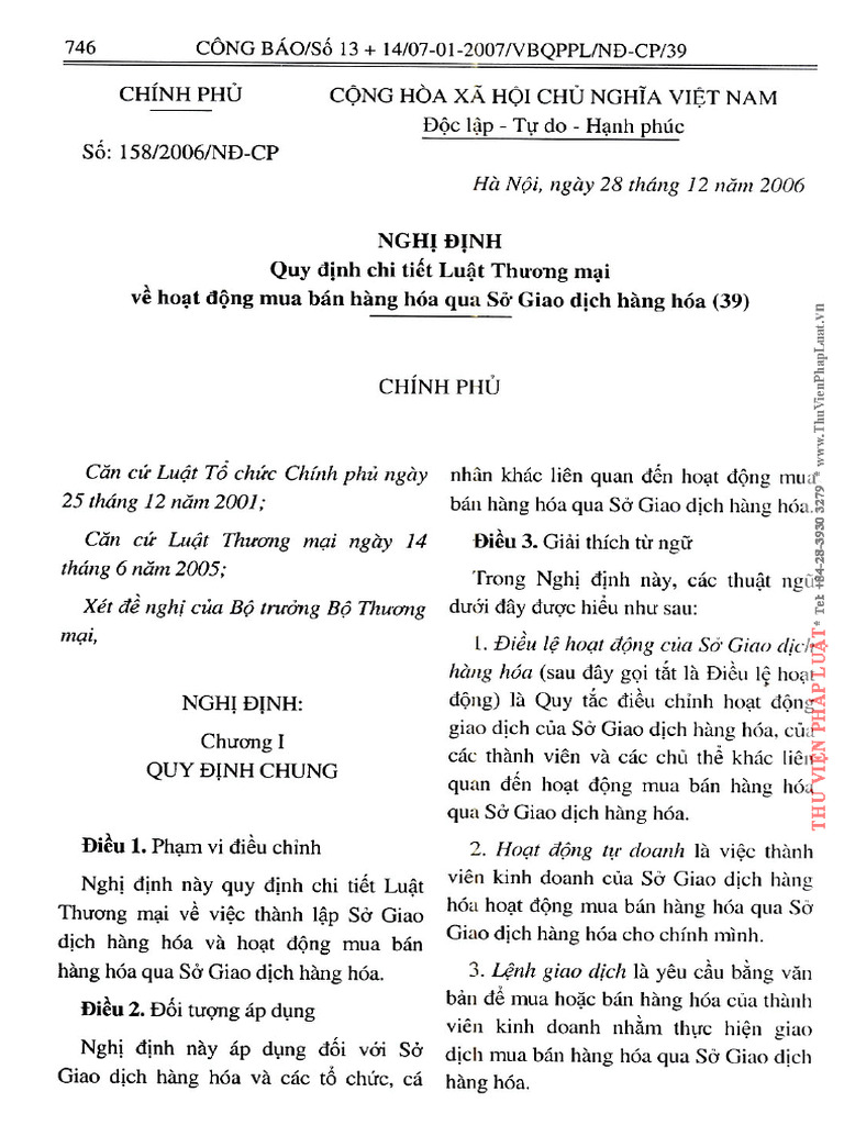 2006 - 158 - NDCP Luat Thuong Mai Hang Hoa | PDF