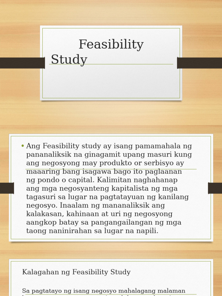 Feasibility Study in Filipino | PDF