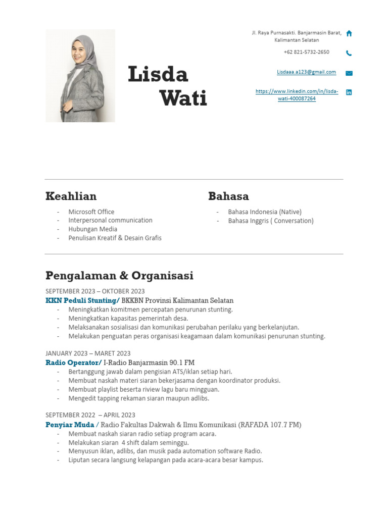 Cv. Lisda Wati-1 - Lisda Wati | PDF