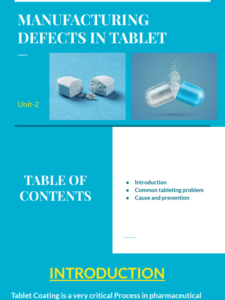 Defects in Tablet | PDF
