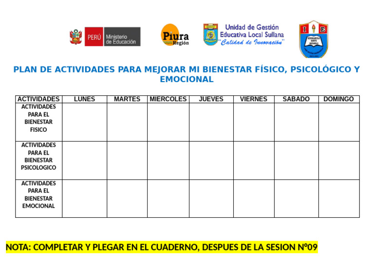 Plan de Actividades para Mejorar Mi Bienestar Físico | PDF