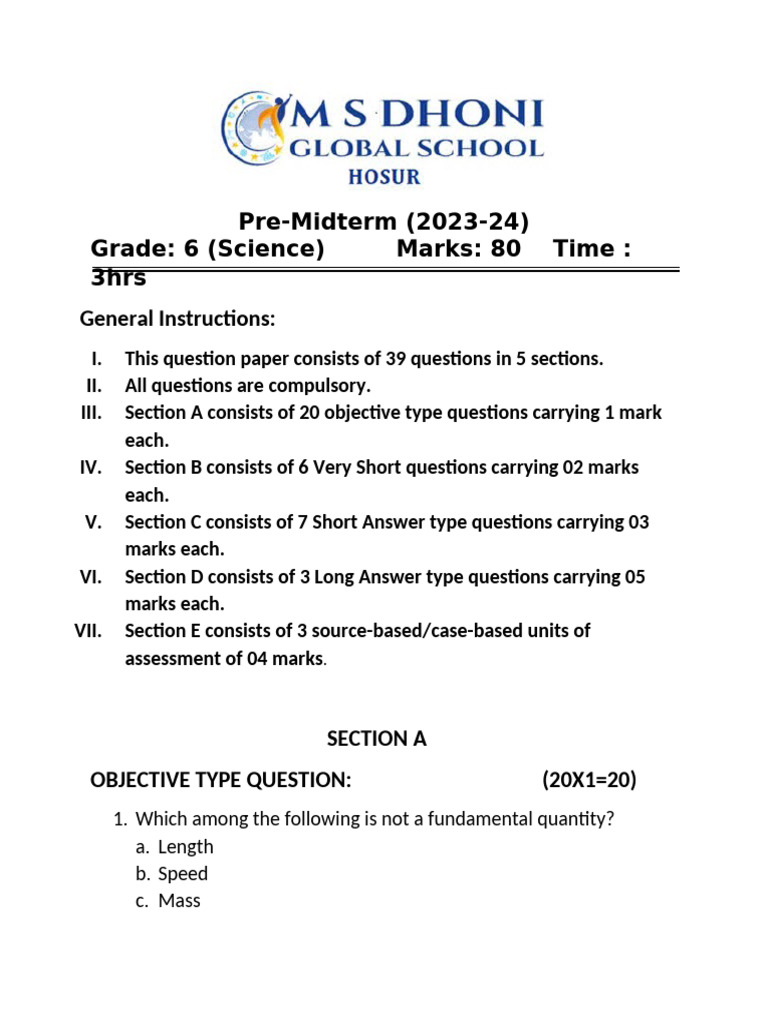 GRADE 6 Science (QP) | PDF