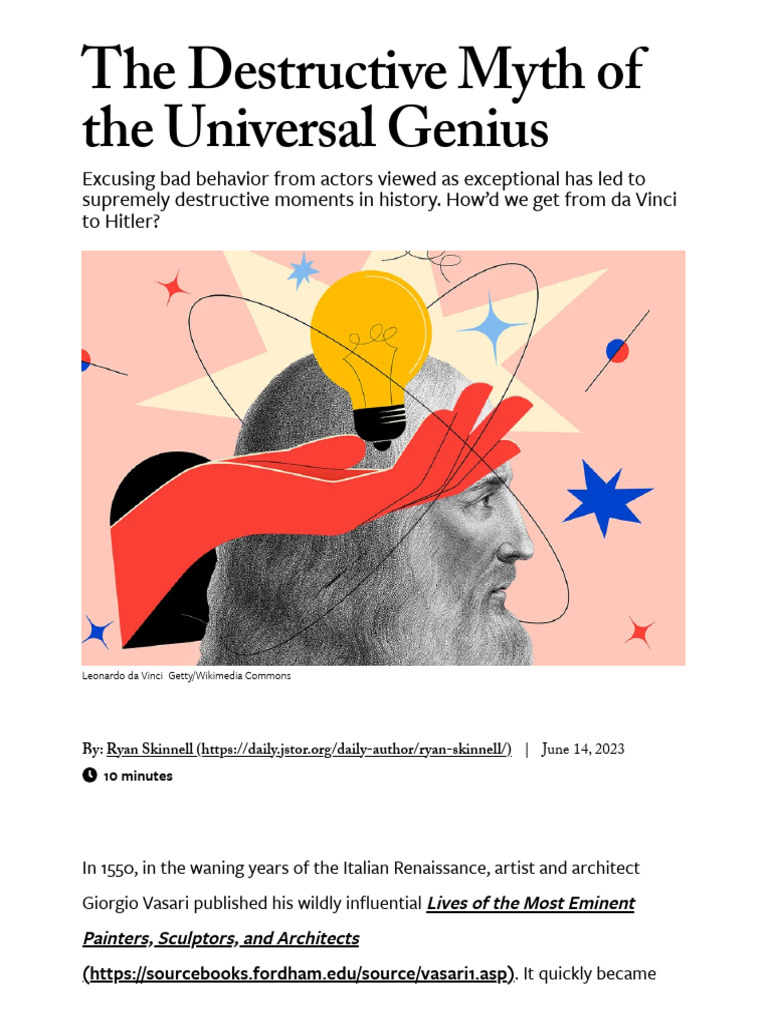 The Destructive Myth of The Universal Genius - JSTOR Daily | PDF