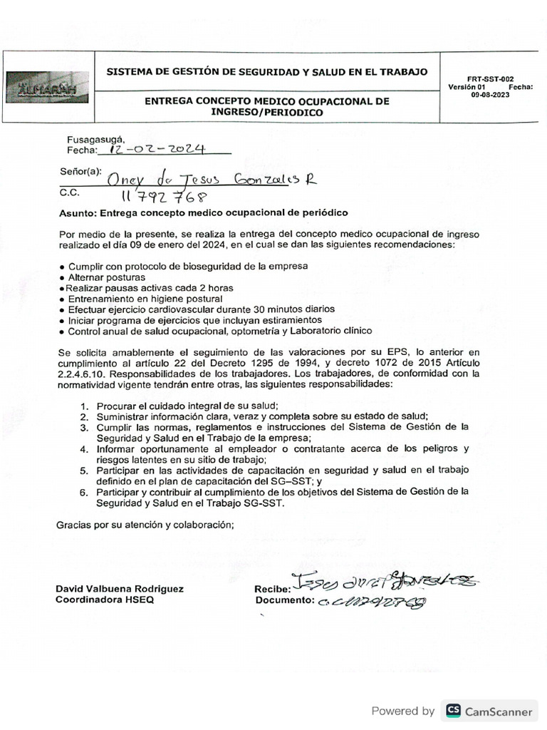 Concepto Med. Oney de Jesus | PDF