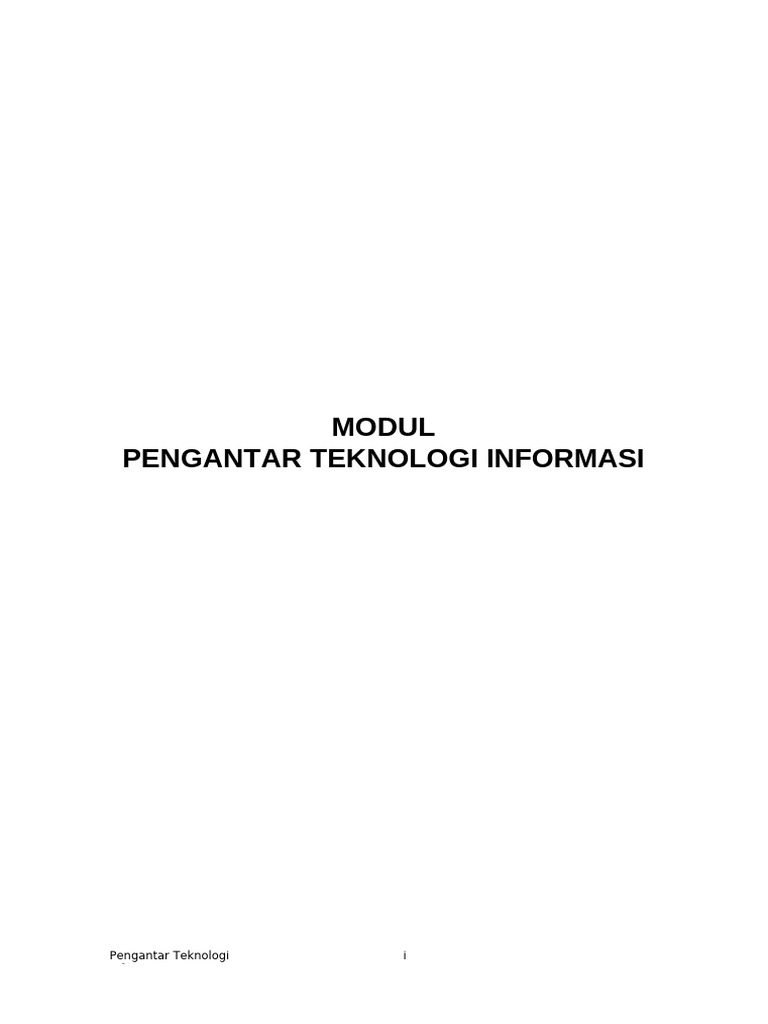 Modul PTI (Pengantar Teknologi Informasi) | PDF