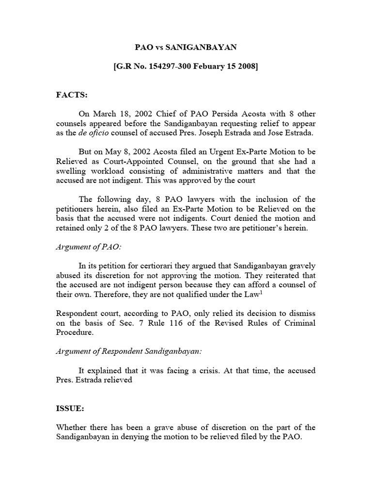 Pao Vs Sandiganbayan | PDF